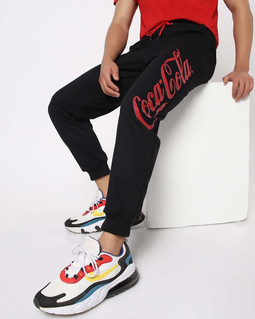 Buy Men's Black Coca Cola Typography Joggers Online at Bewakoof