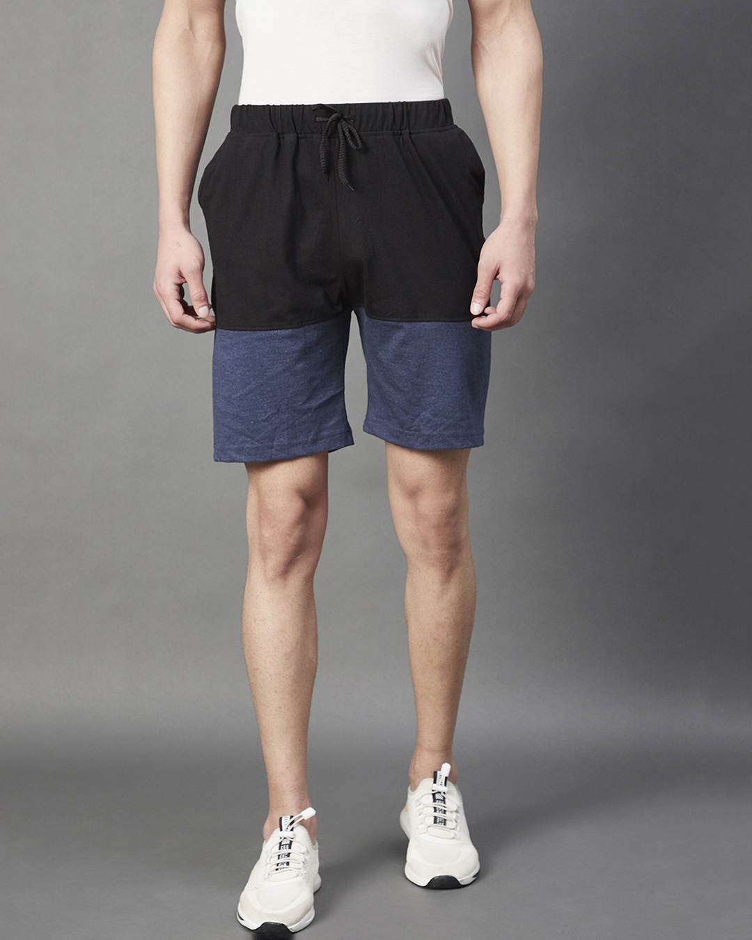Buy Men's Black Color block Shorts Online at Bewakoof