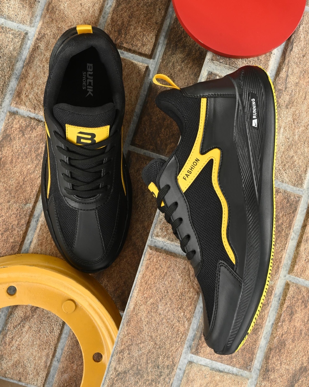 Buy Men's Black Color Block Casual Shoes Online in India at Bewakoof