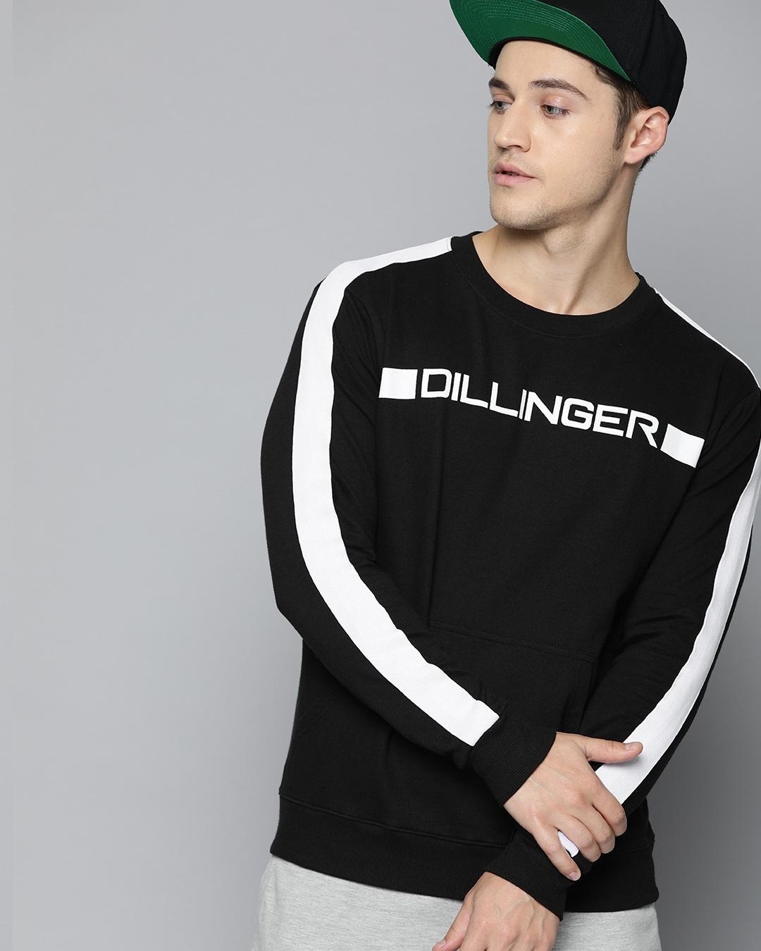 Buy Men's Black Color Block Hoodie Online at Bewakoof