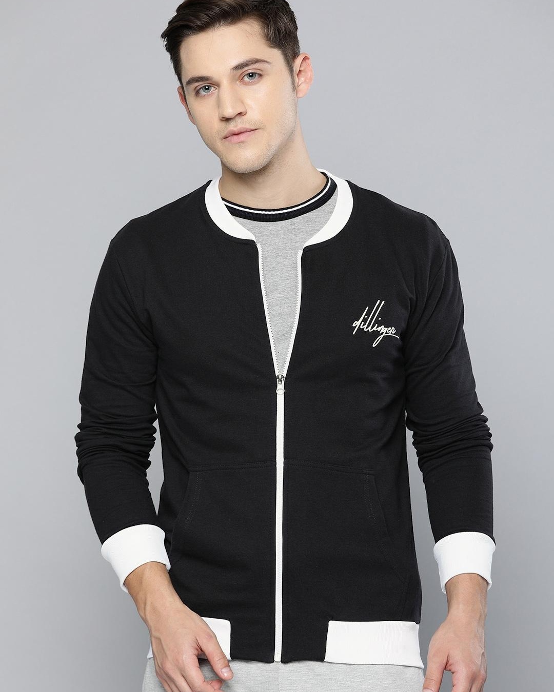 Buy Men's Black Color Block Jacket Online at Bewakoof
