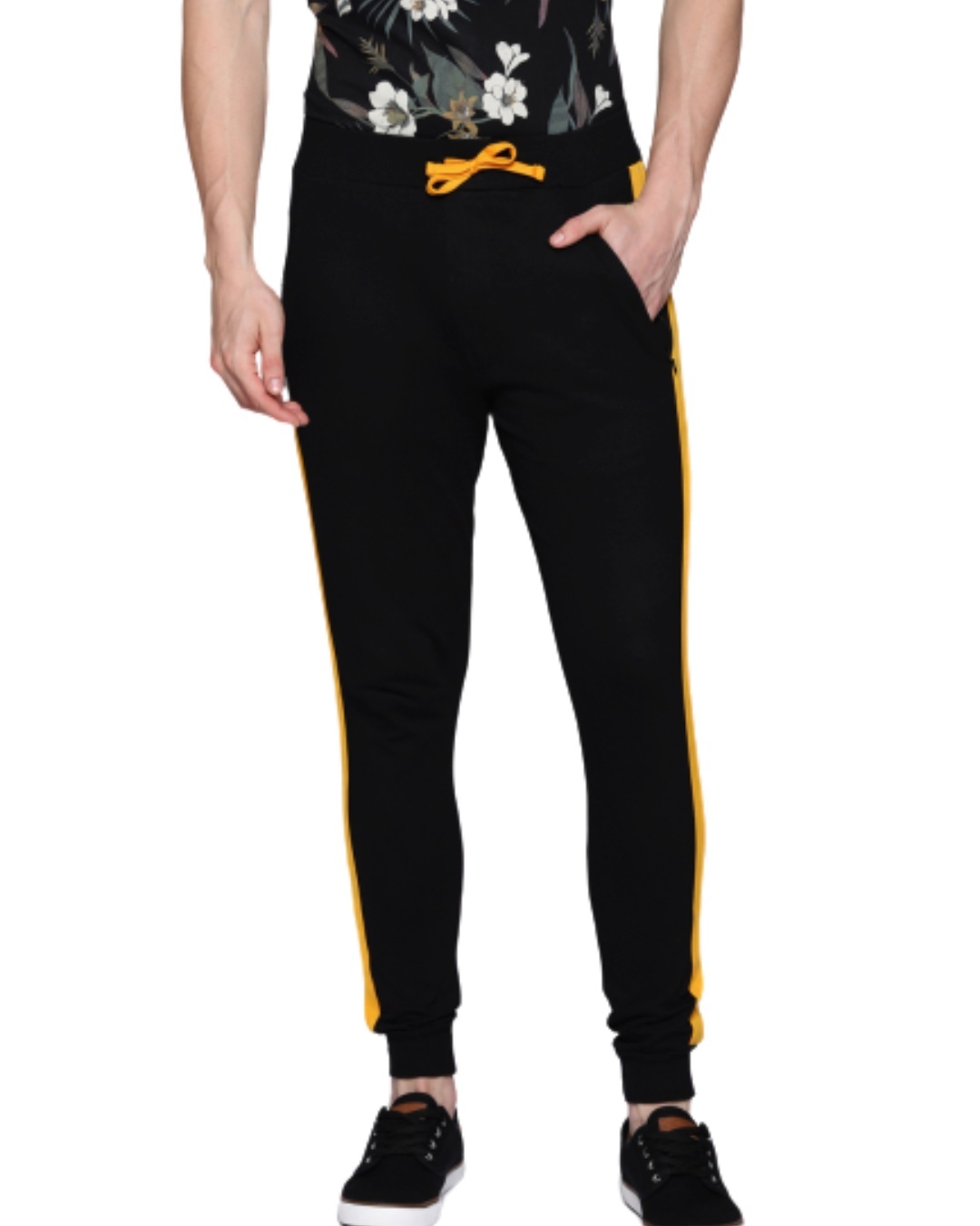 Buy Men's Black Color Block Joggers Online at Bewakoof