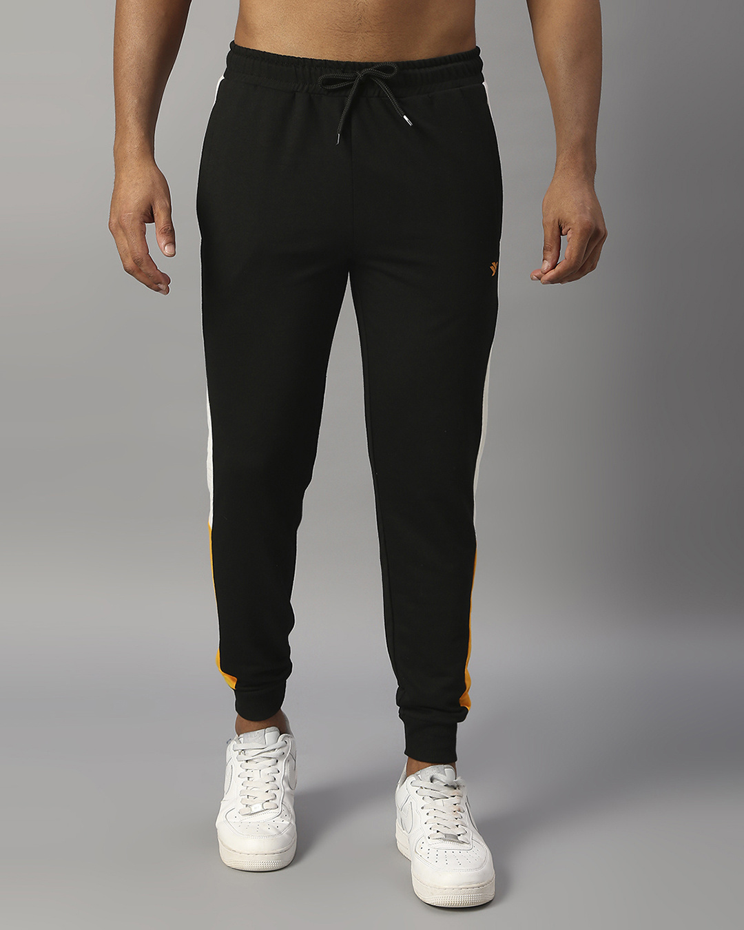 Buy Men's Black Color Block Joggers Online at Bewakoof