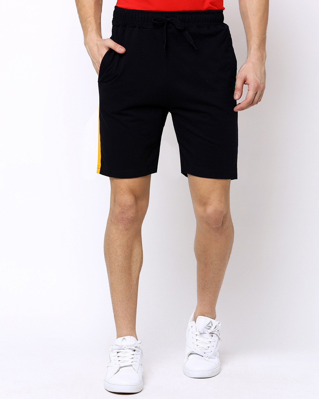 Buy Men's Black Color Block Shorts Online at Bewakoof