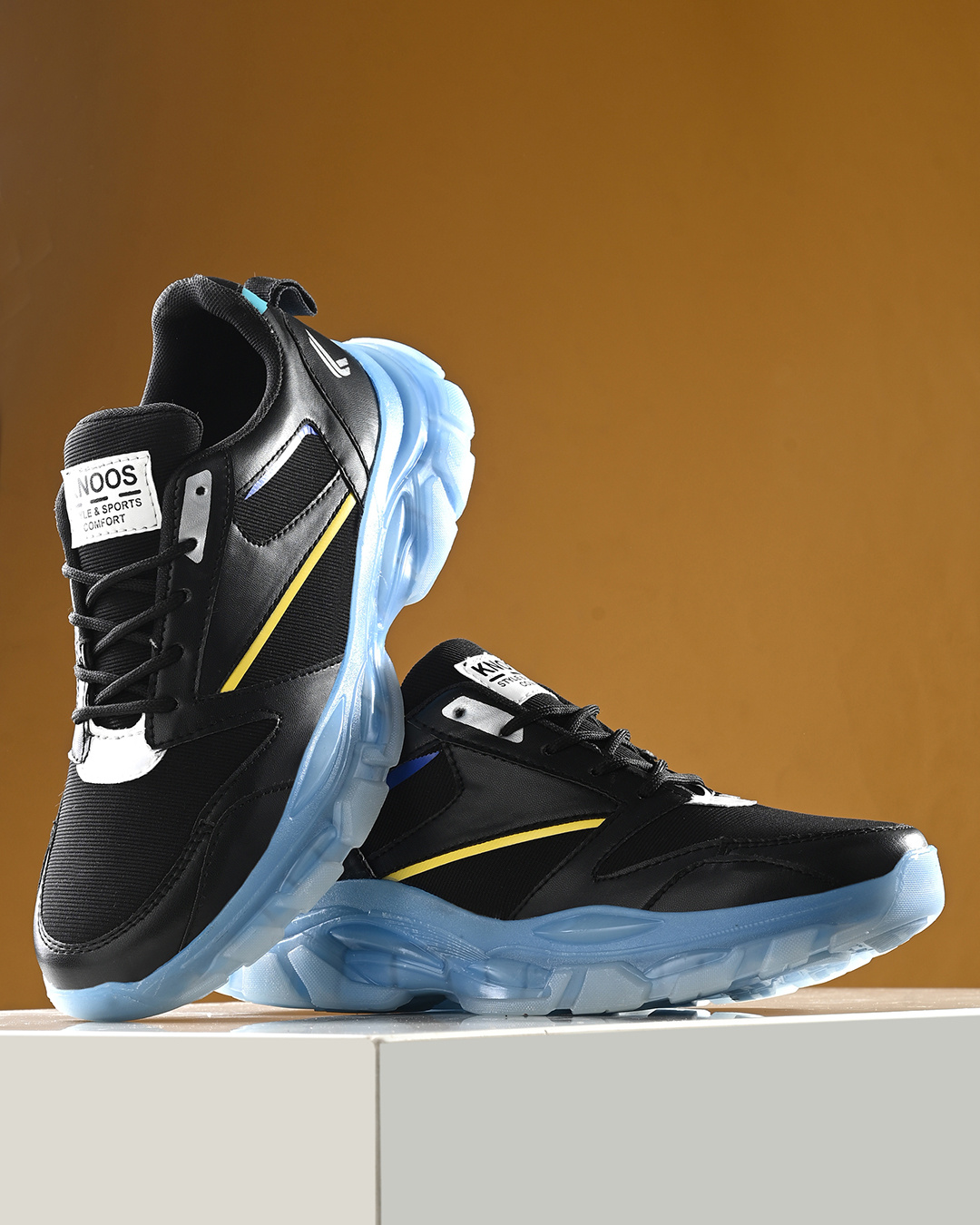 Buy Men's Black Color Block Sneakers Online in India at Bewakoof