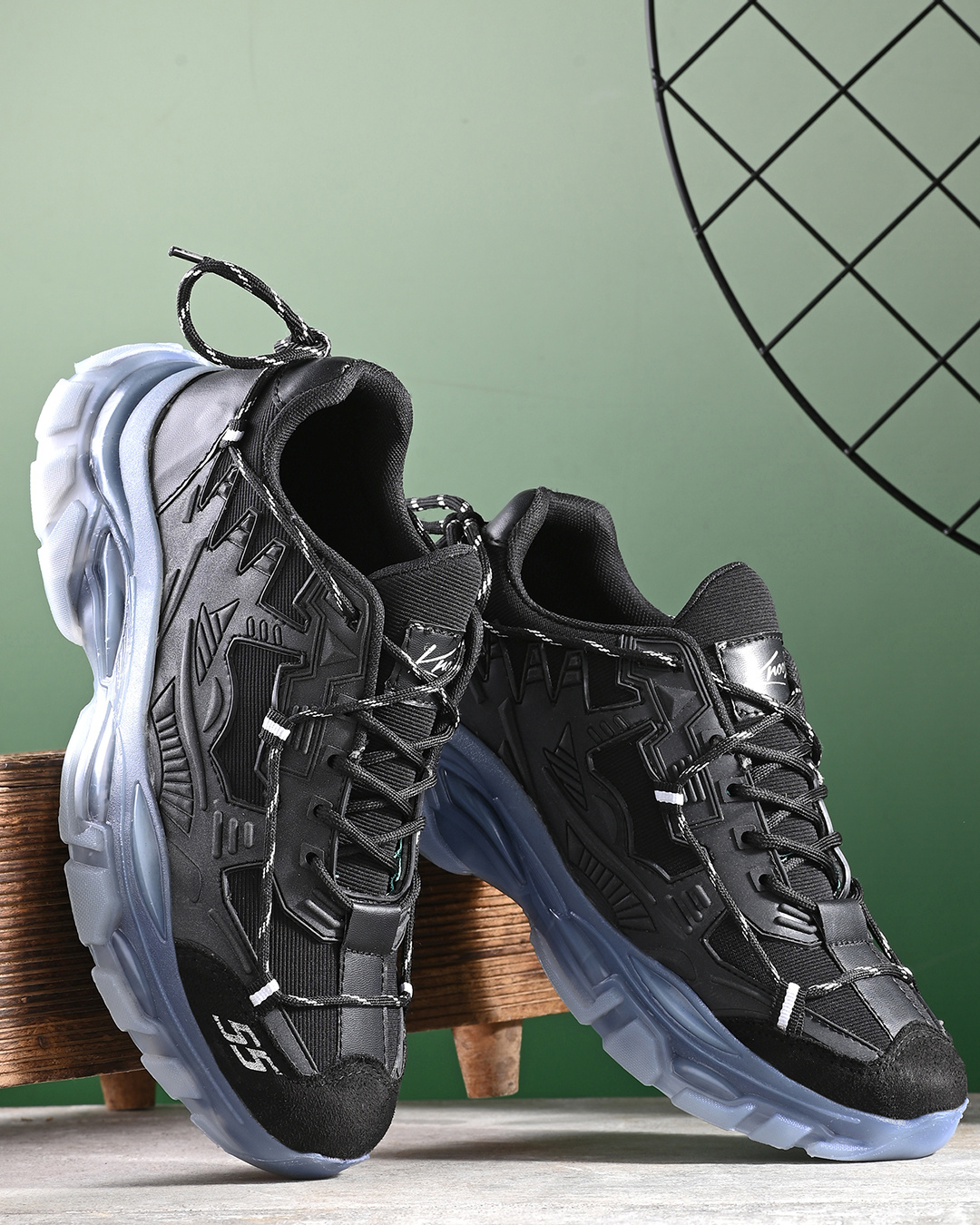 Buy Men's Black Color Block Sneakers Online in India at Bewakoof