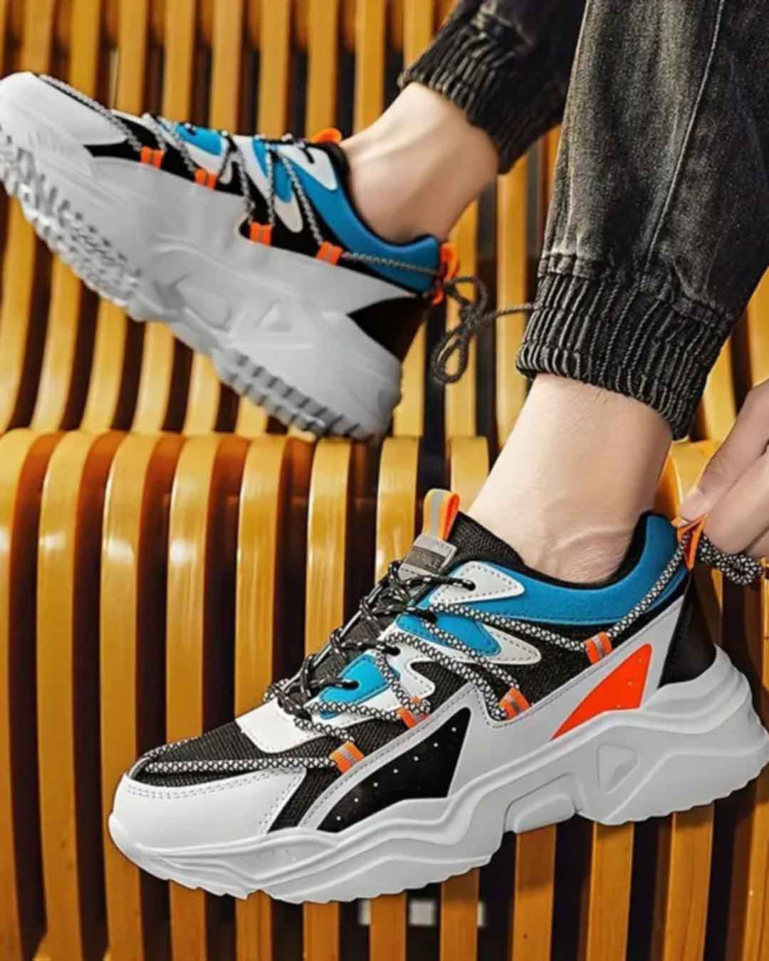 Buy Men's Black Color Block Sneakers Online in India at Bewakoof