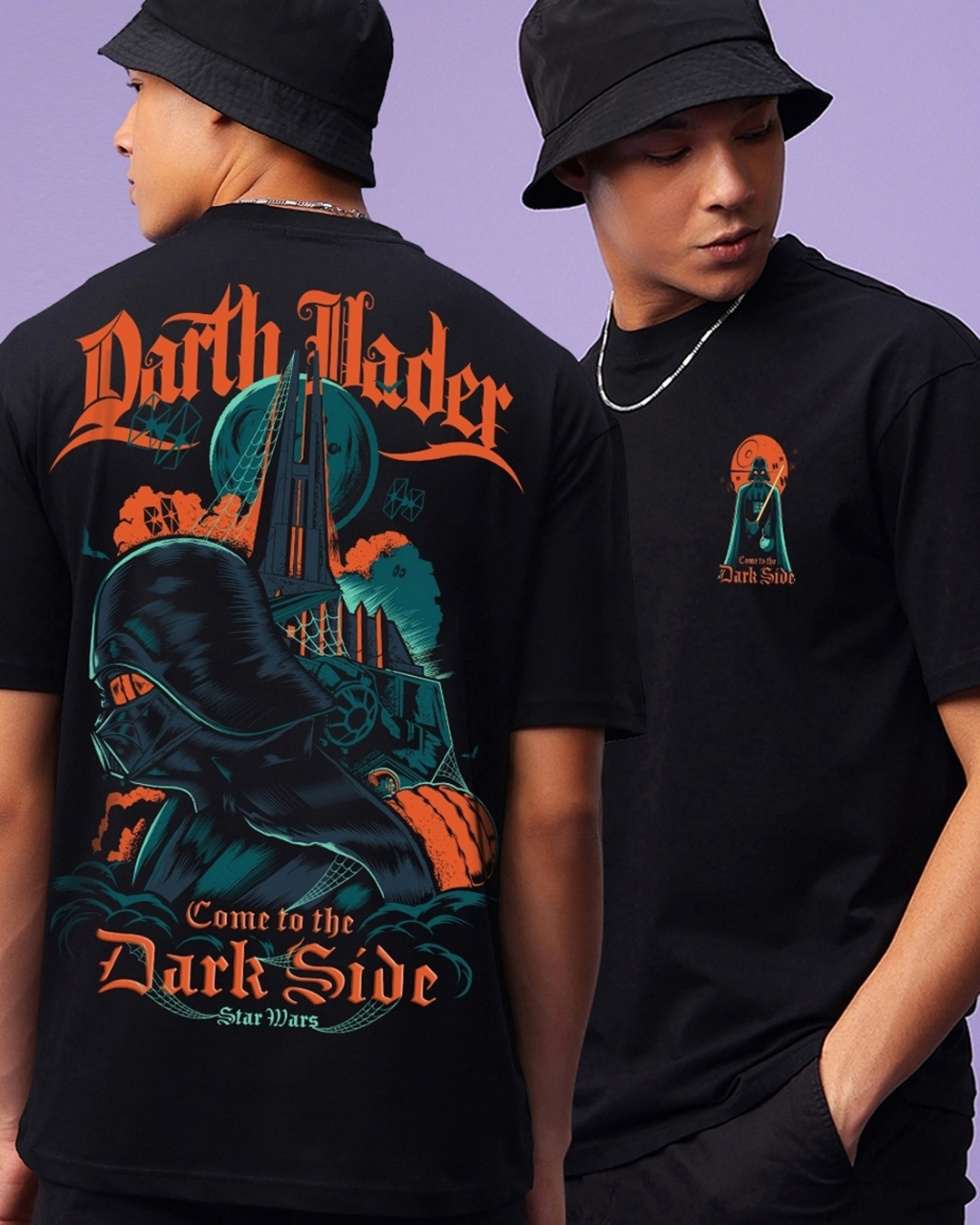 Buy Men's Black Come to the Dark Side Graphic Printed Oversized T-shirt ...