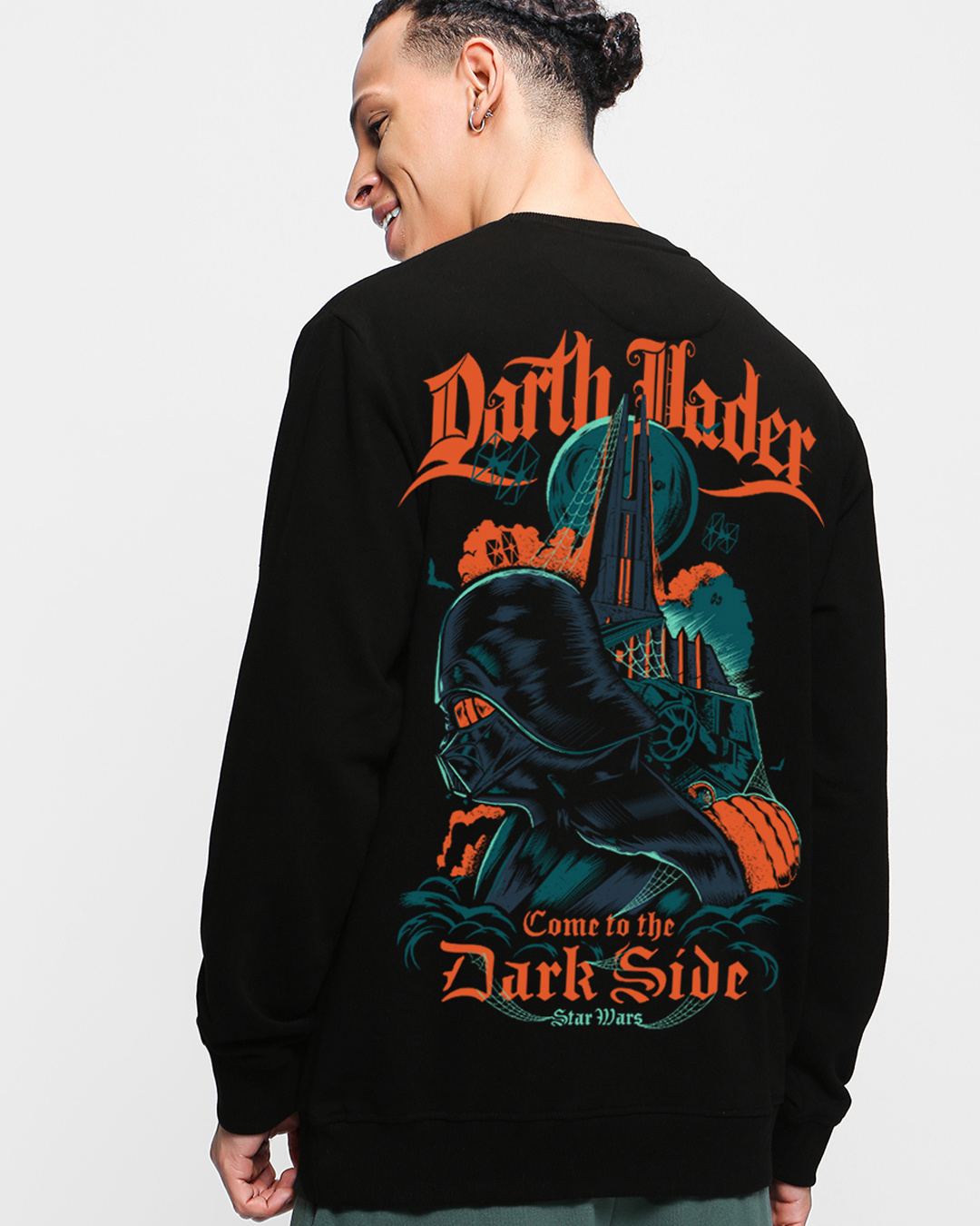 Buy Men's Black Come to the Dark Side Graphic Printed Sweatshirt Online ...