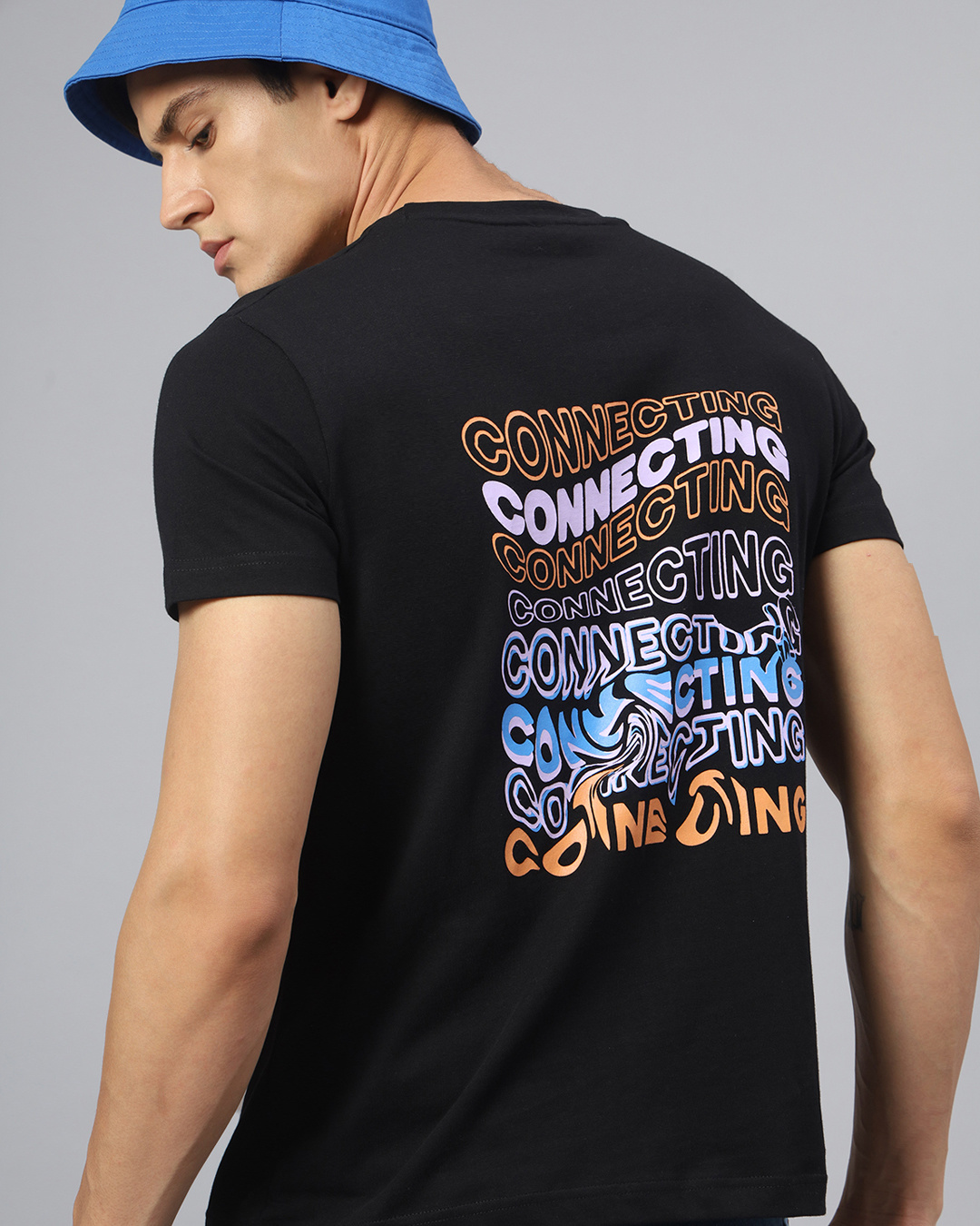 Buy Men's Black Connecting Typography T-shirt Online at Bewakoof