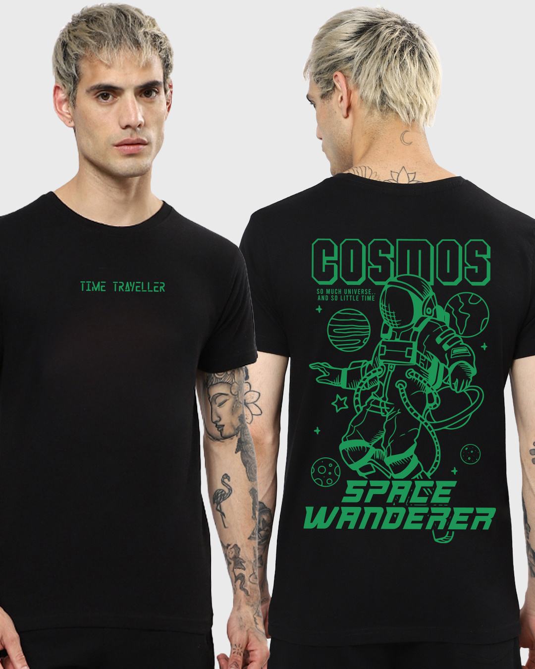 Buy Men's Black Cosmos Graphic Printed T-shirt Online at Bewakoof