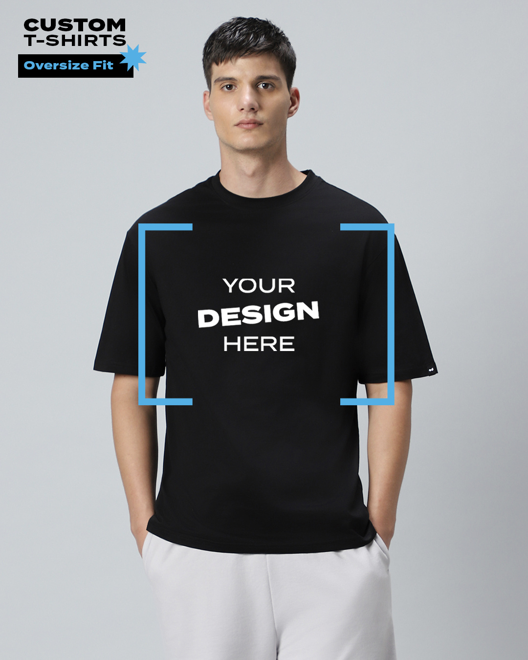 Buy Mens Black Customizable Oversized T Shirt Online At Bewakoof