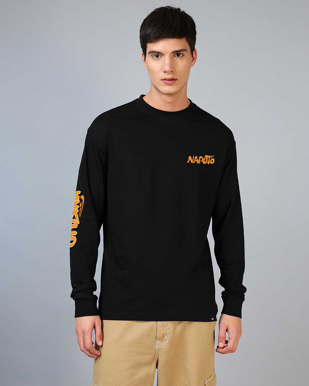 Buy Men's Black Dattebayo Graphic Printed Oversized T-shirt Online at ...