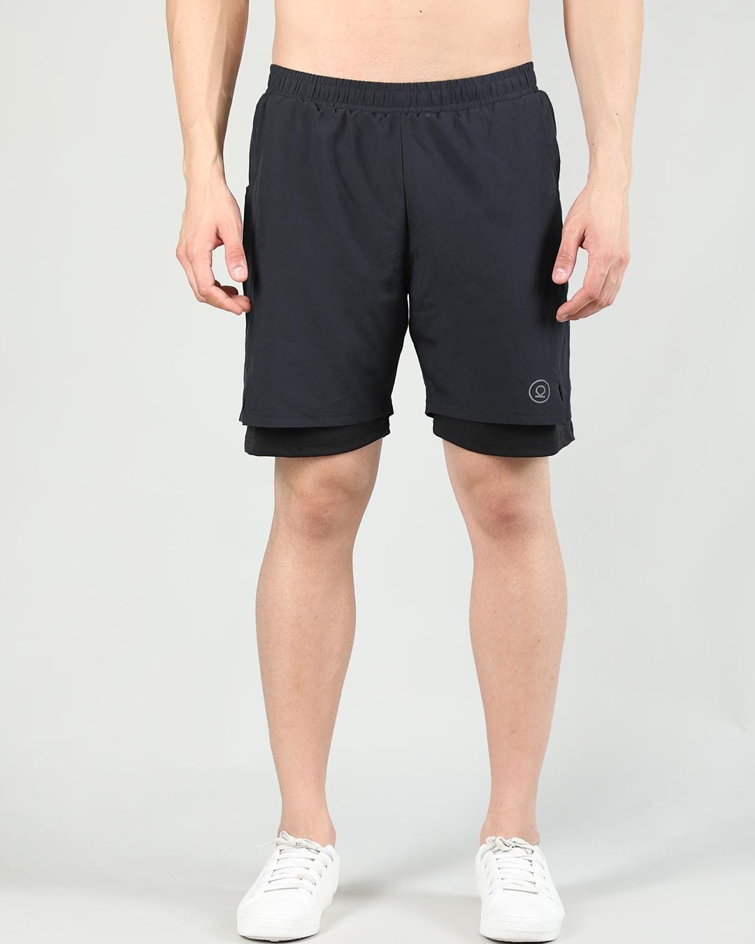 Buy Men's Grey Double Layered Sports Shorts Online at Bewakoof