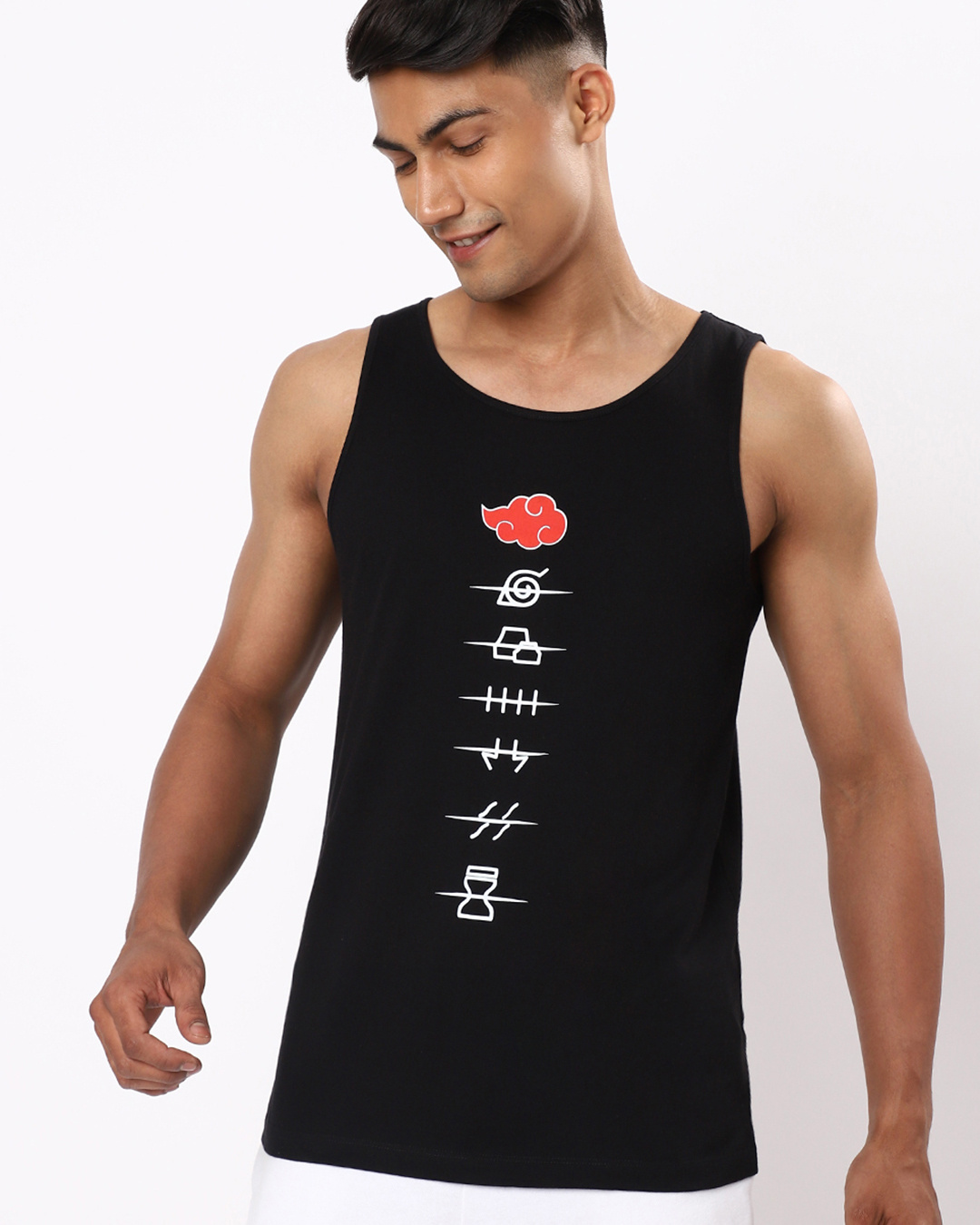 Buy Men's Black Elite Ninja Printed Vest Online at Bewakoof
