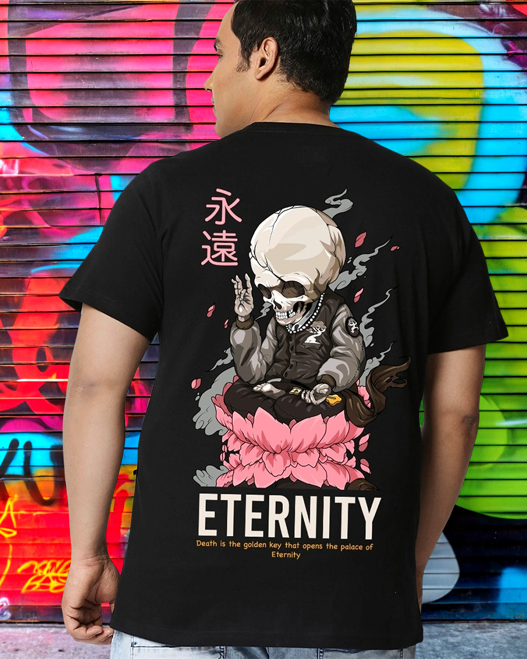 Buy Men's Black Eternity Graphic Printed Plus Size T-shirt Online at ...