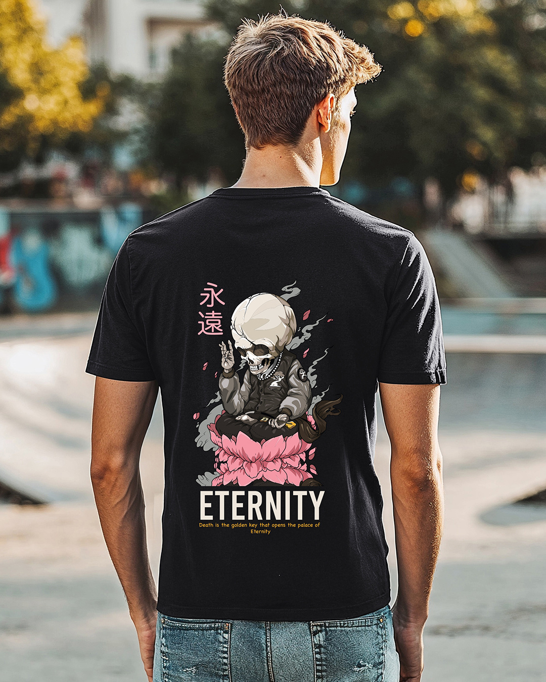Buy Men's Black Eternity Graphic Printed T-shirt Online at Bewakoof