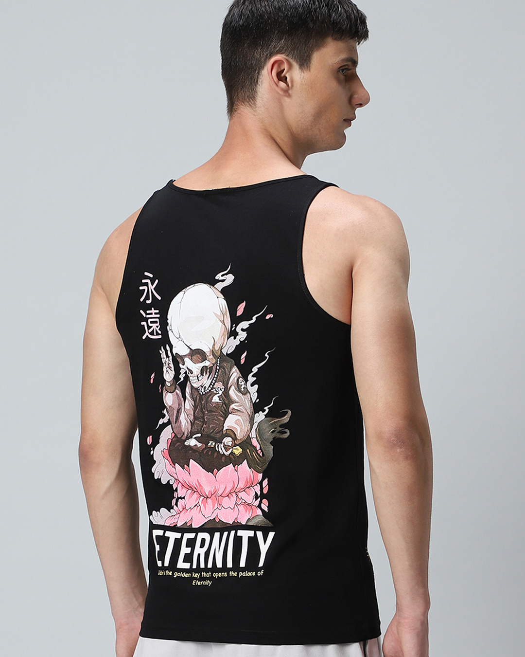 Buy Men's Black Eternity Graphic Printed Vest Online at Bewakoof