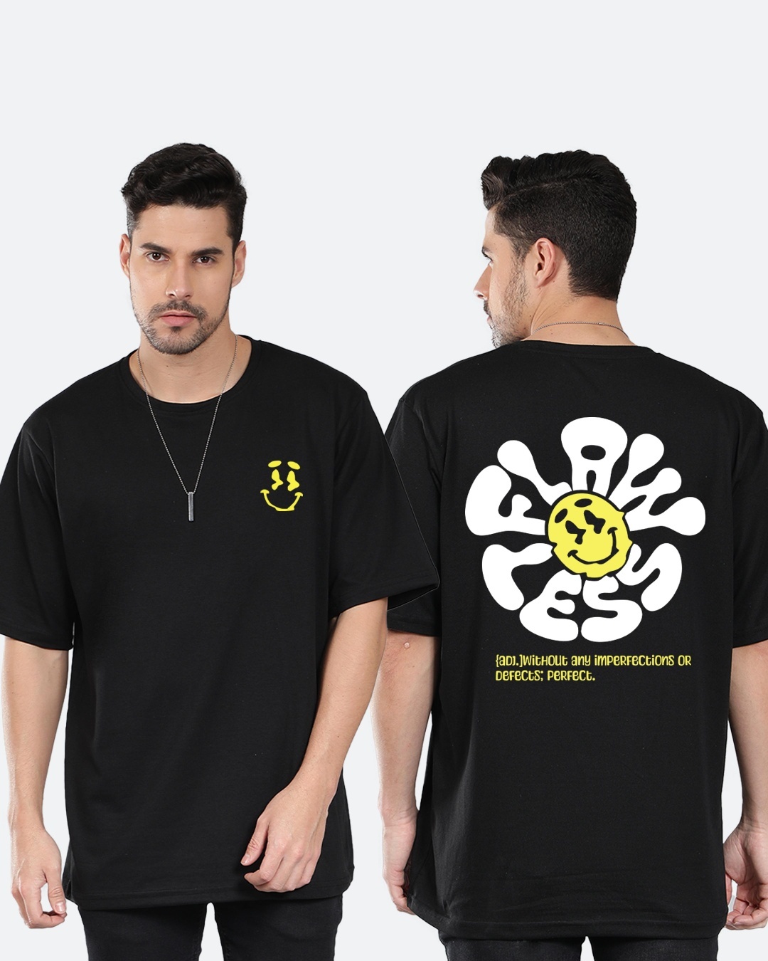Buy Men's Black Flawless Graphic Printed Oversized T-shirt Online at ...