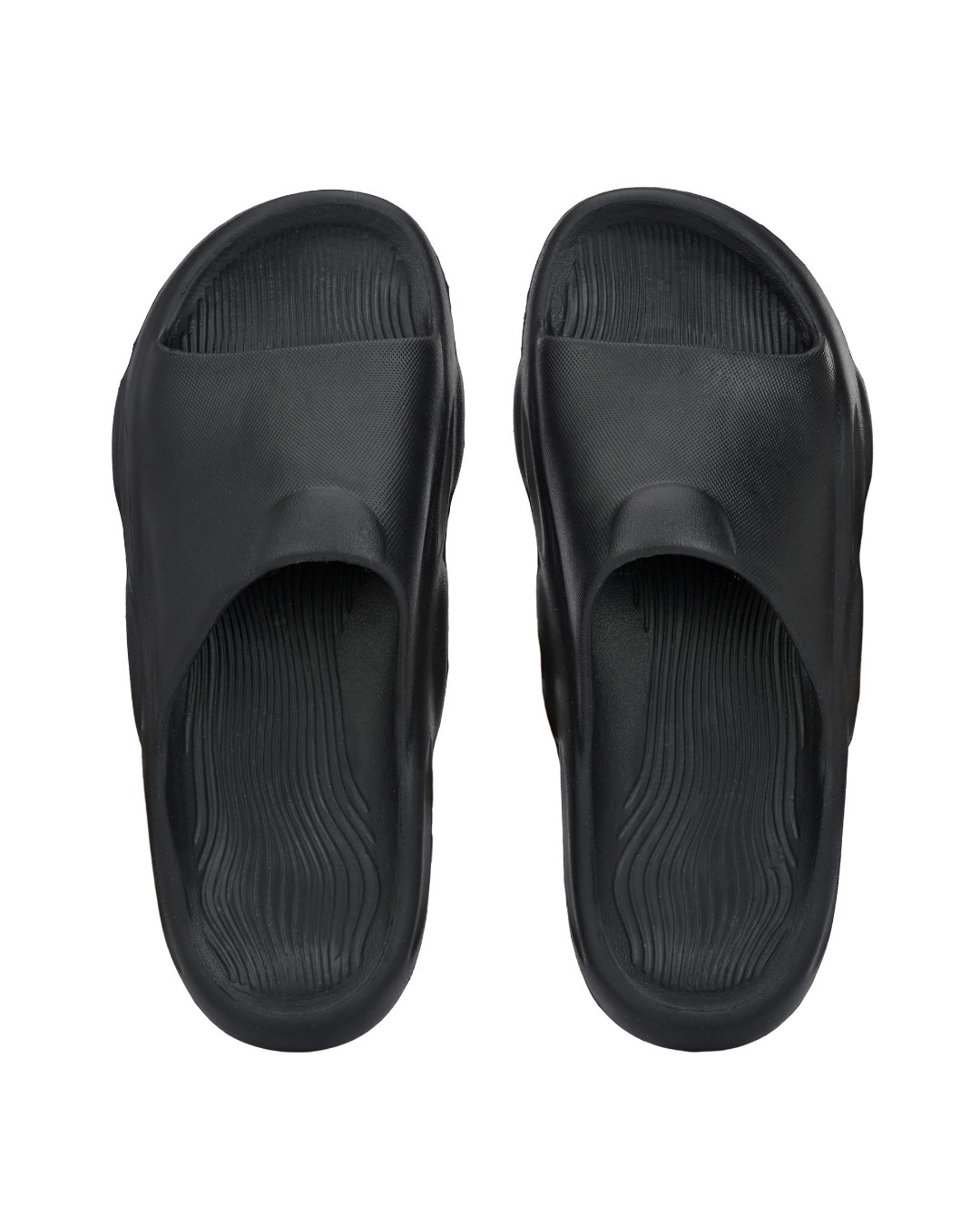 Buy Men's Black Free Fall Sliders Online in India at Bewakoof