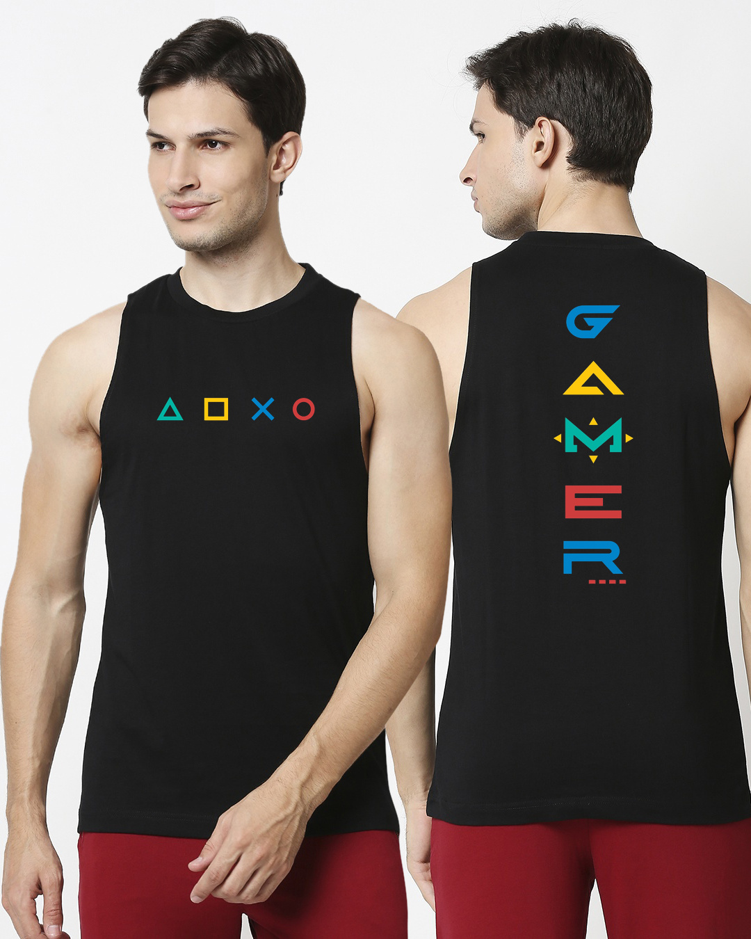 Buy Men's Black Gamer Respawn Typography Vest Online at Bewakoof