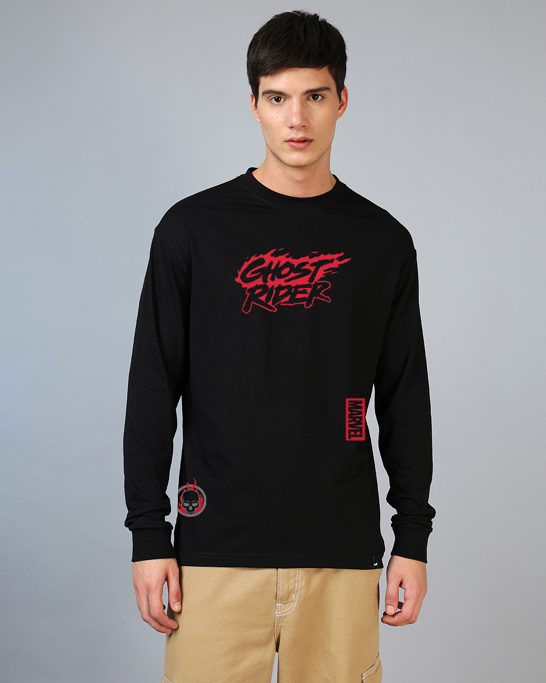 Buy Men's Black Ghost Rider Spirit of Vengeance Graphic Printed ...