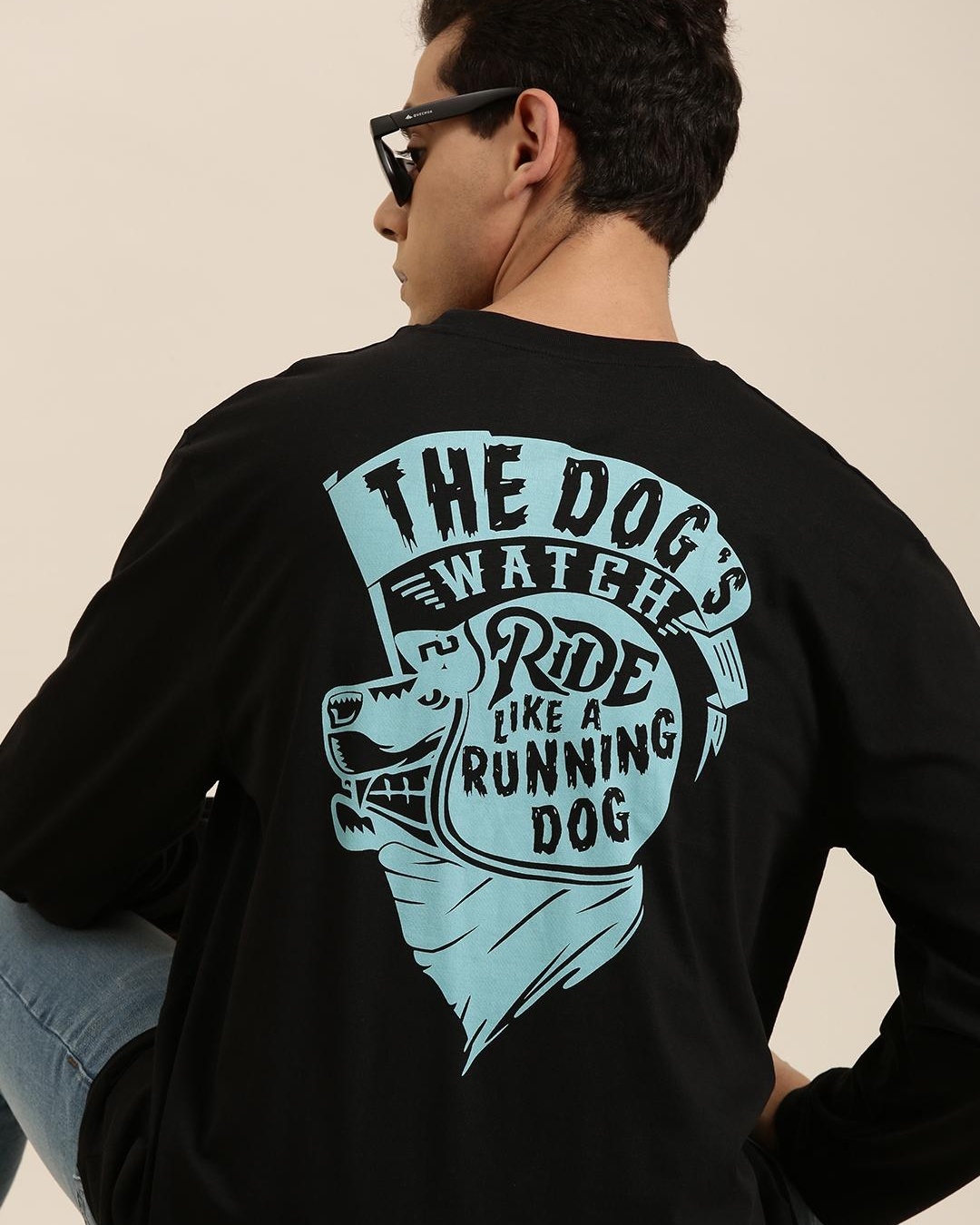 Buy Men's Black Graphic Printed Oversized T-shirt Online at Bewakoof