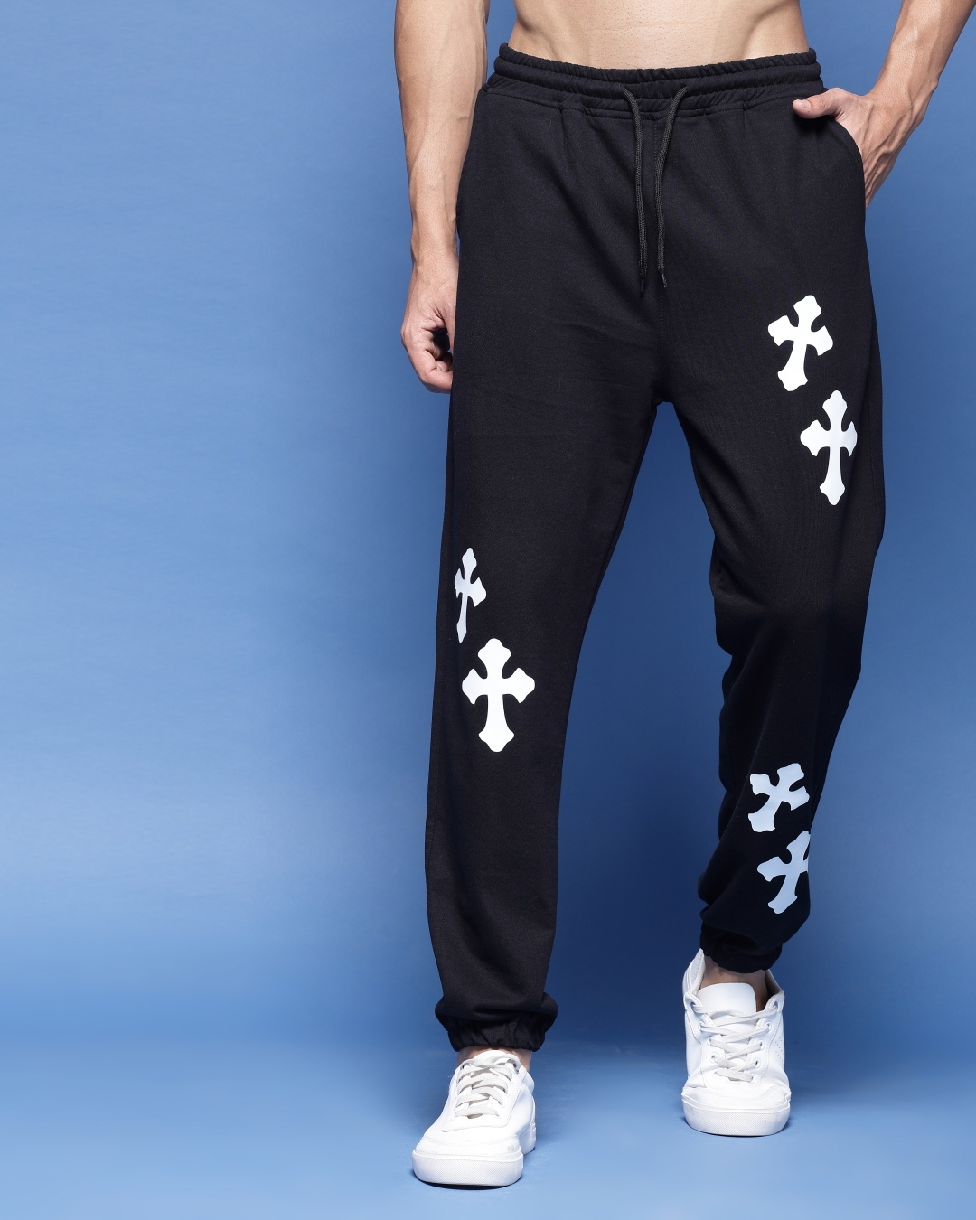 Buy Men's Black Graphic Printed Relaxed Fit Joggers Online at Bewakoof