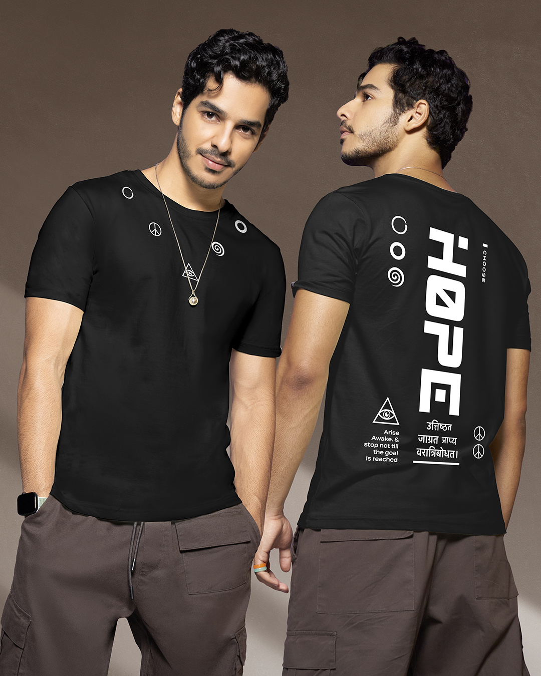 Buy Men's Black Hope Street Typography T-shirt Online at Bewakoof