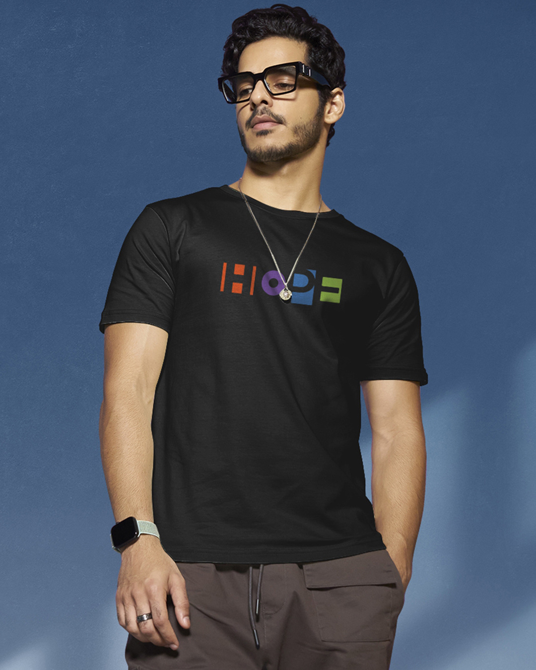 Buy Men's Black Hope Typography T-shirt Online at Bewakoof