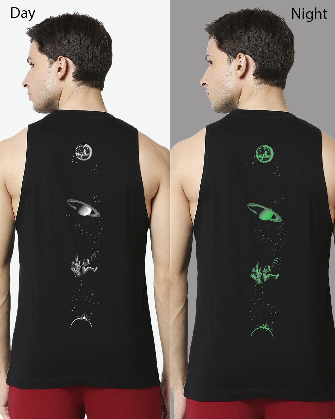 Buy Men's Black Interstellar Graphic Printed Oversized Vest Online at ...