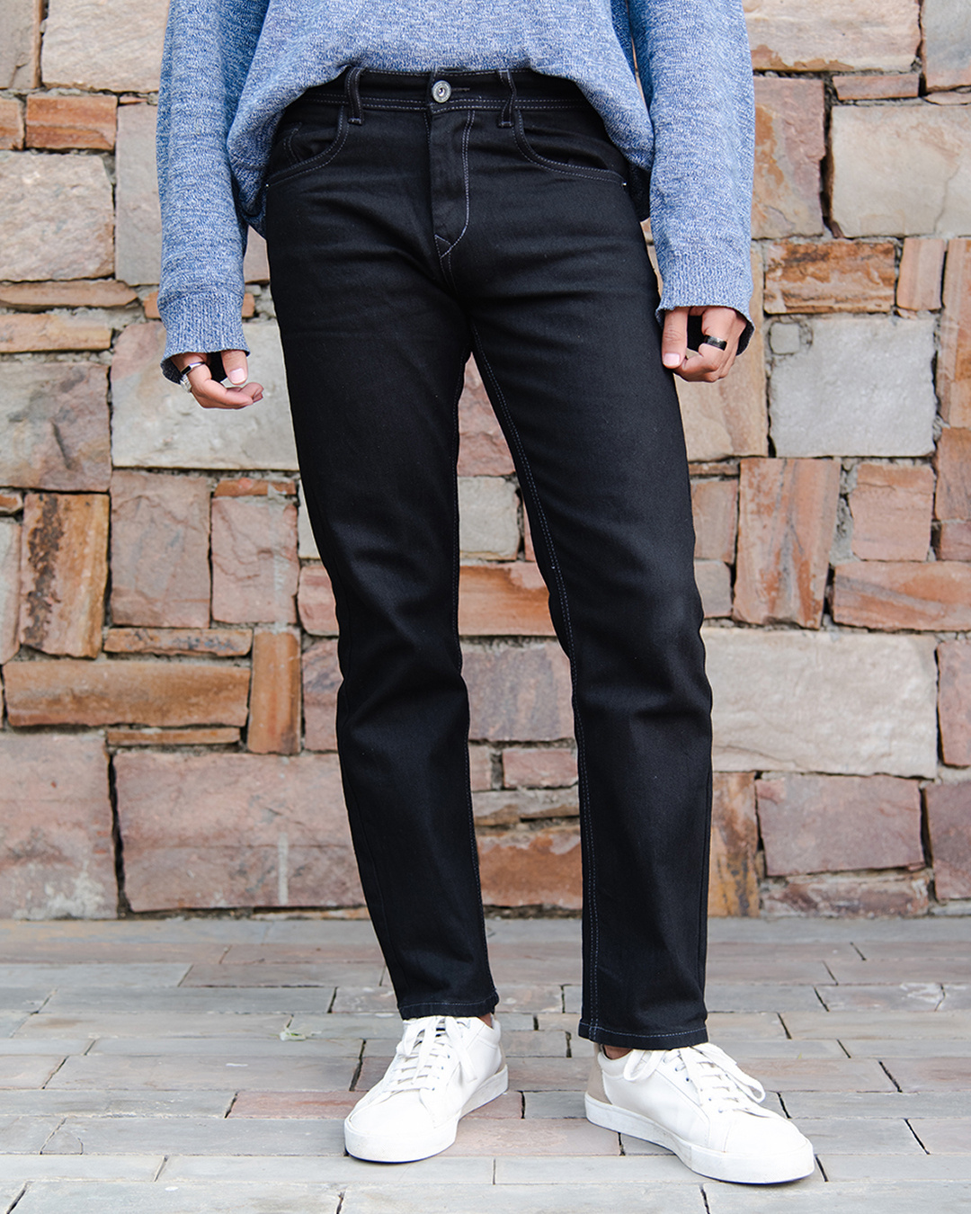 Buy Men's Black Jeans Online at Bewakoof