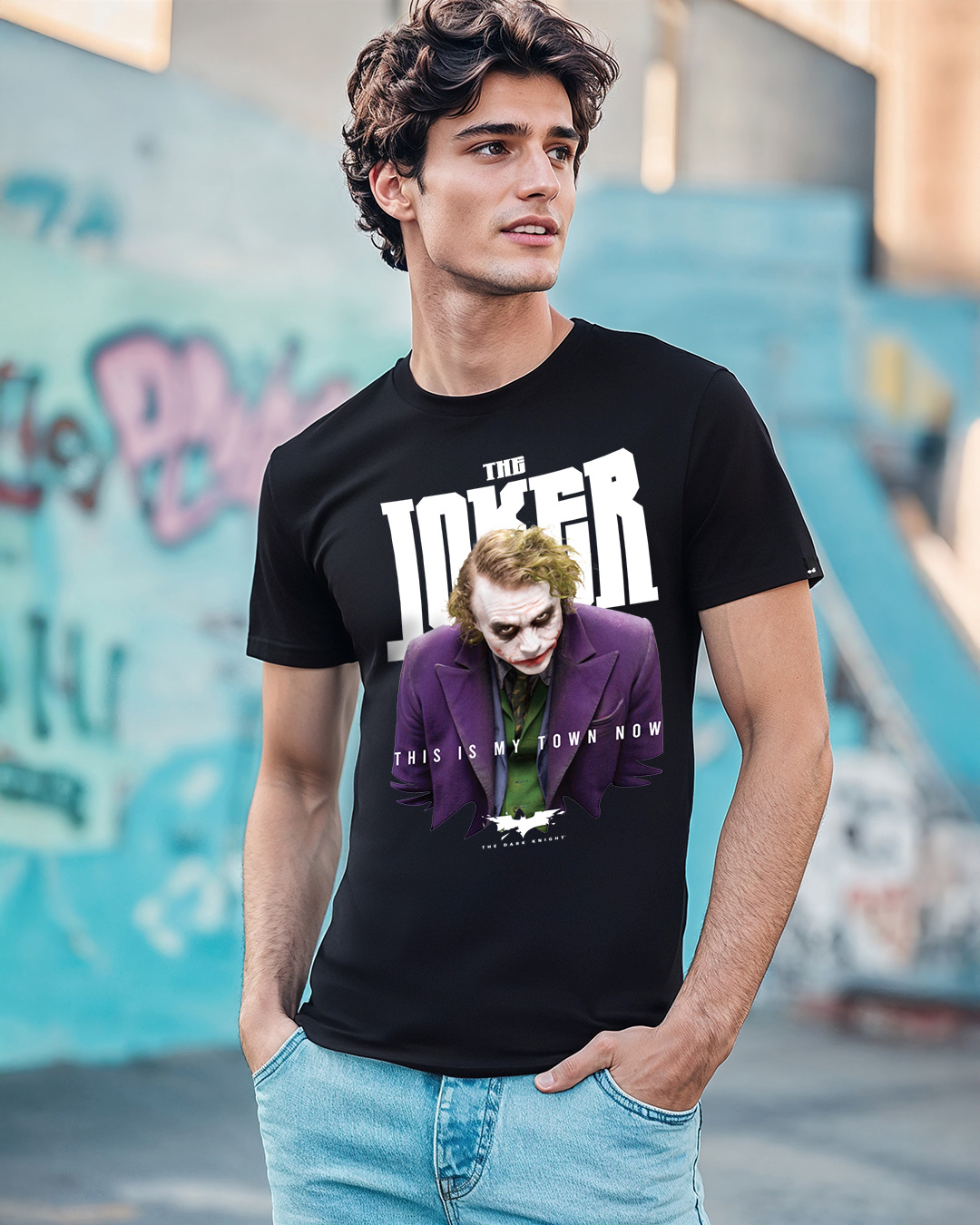 Buy Men's Black Joker's Town Graphic Printed T-shirt Online at Bewakoof