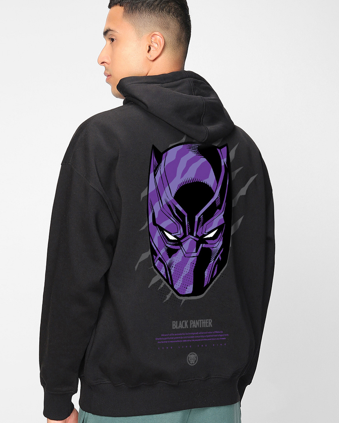Buy Men's Black King of Wakanda Graphic Printed Oversized Hoodies ...