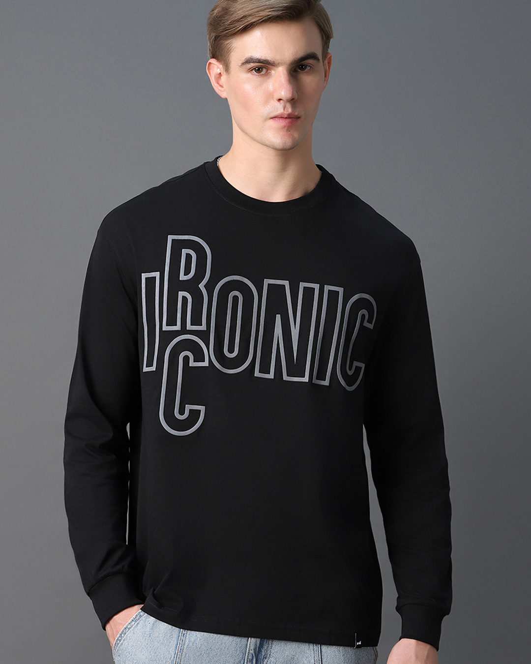 Buy Men's Black Lim Typography Oversized T-shirt Online at Bewakoof