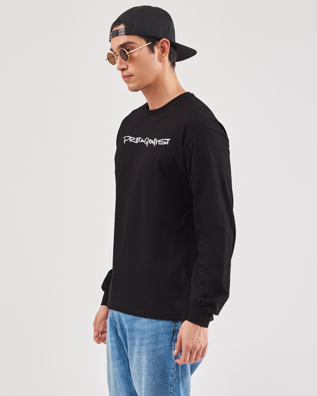 Buy Men's Black Main Character Graphic Printed Oversized T-shirt Online ...