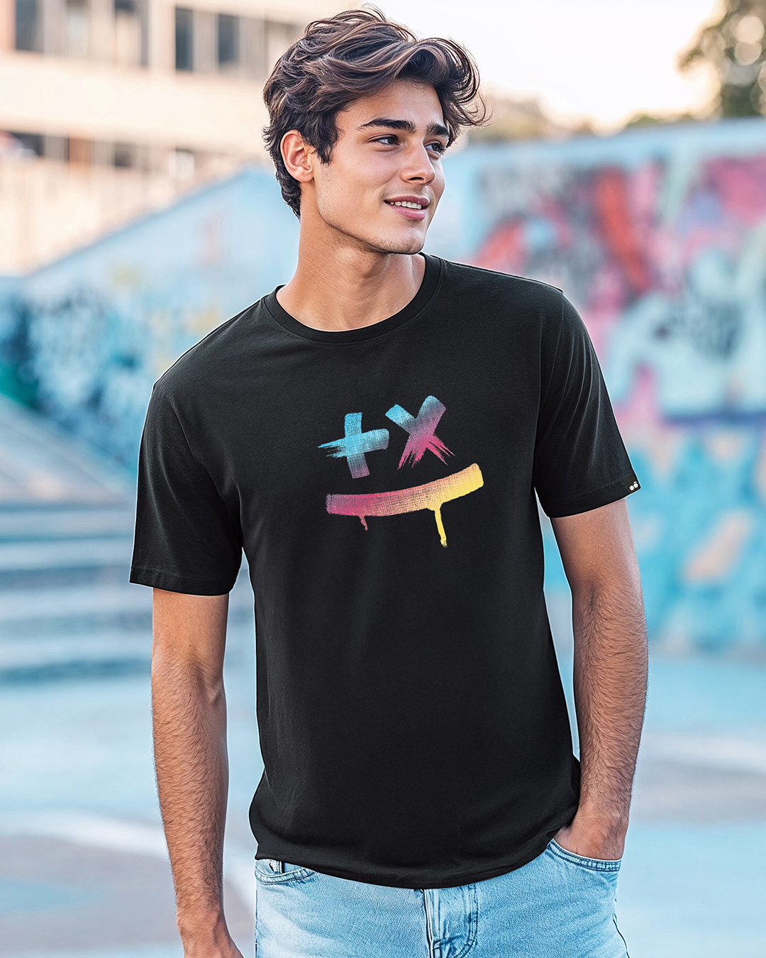 Buy Men's Black Martin Garrix Colorful Graphic Printed T-shirt Online ...