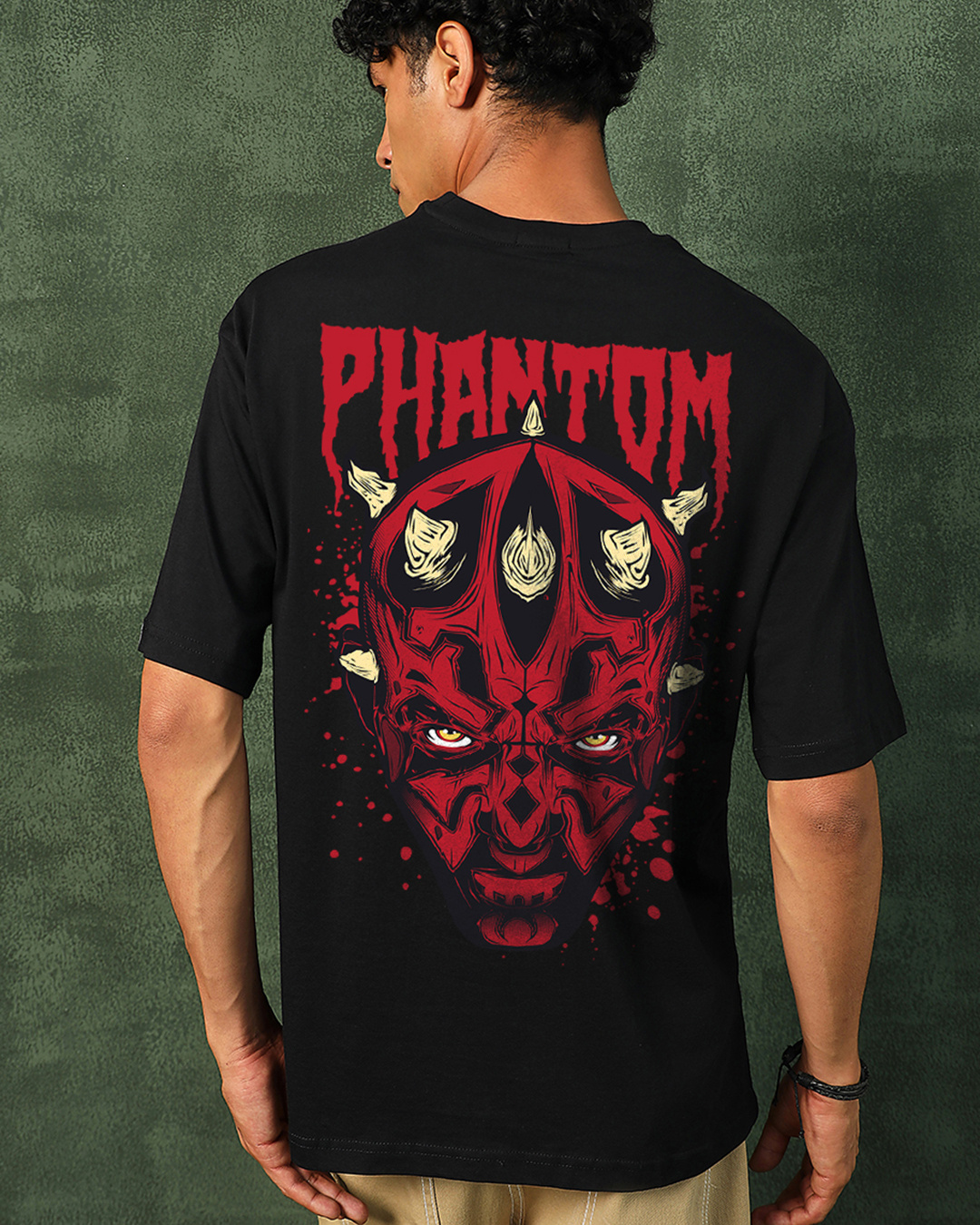 Buy Men's Black Maul Graphic Printed Oversized T-shirt Online at Bewakoof