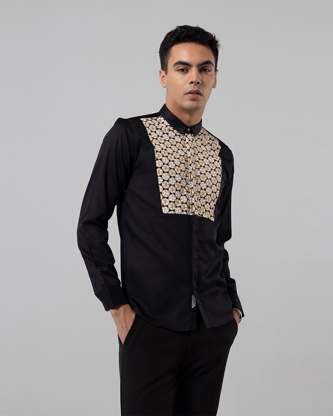 Buy Men's Black Metro Embroidered Slim Fit Shirt Online at Bewakoof Buy Men's Black Metro Embroidered Slim Fit Shirt Online at Bewakoof