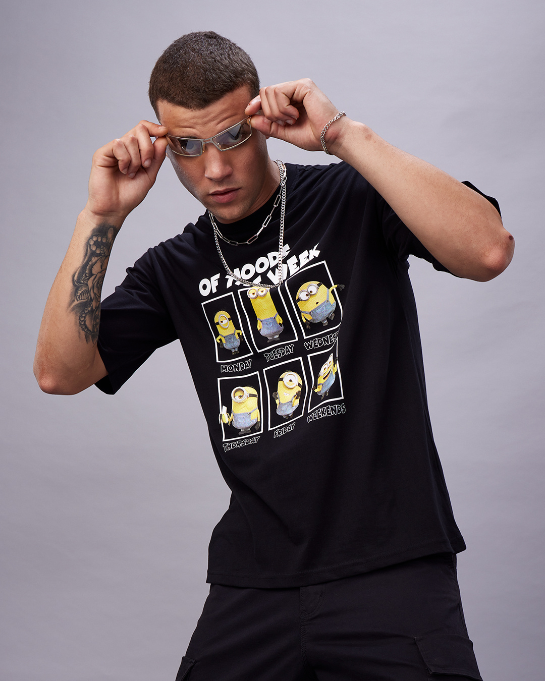 Buy Men's Black Minion Moods Graphic Printed Oversized T-shirt Online ... Buy Men's Black Minion Moods Graphic Printed Oversized T-shirt Online ...