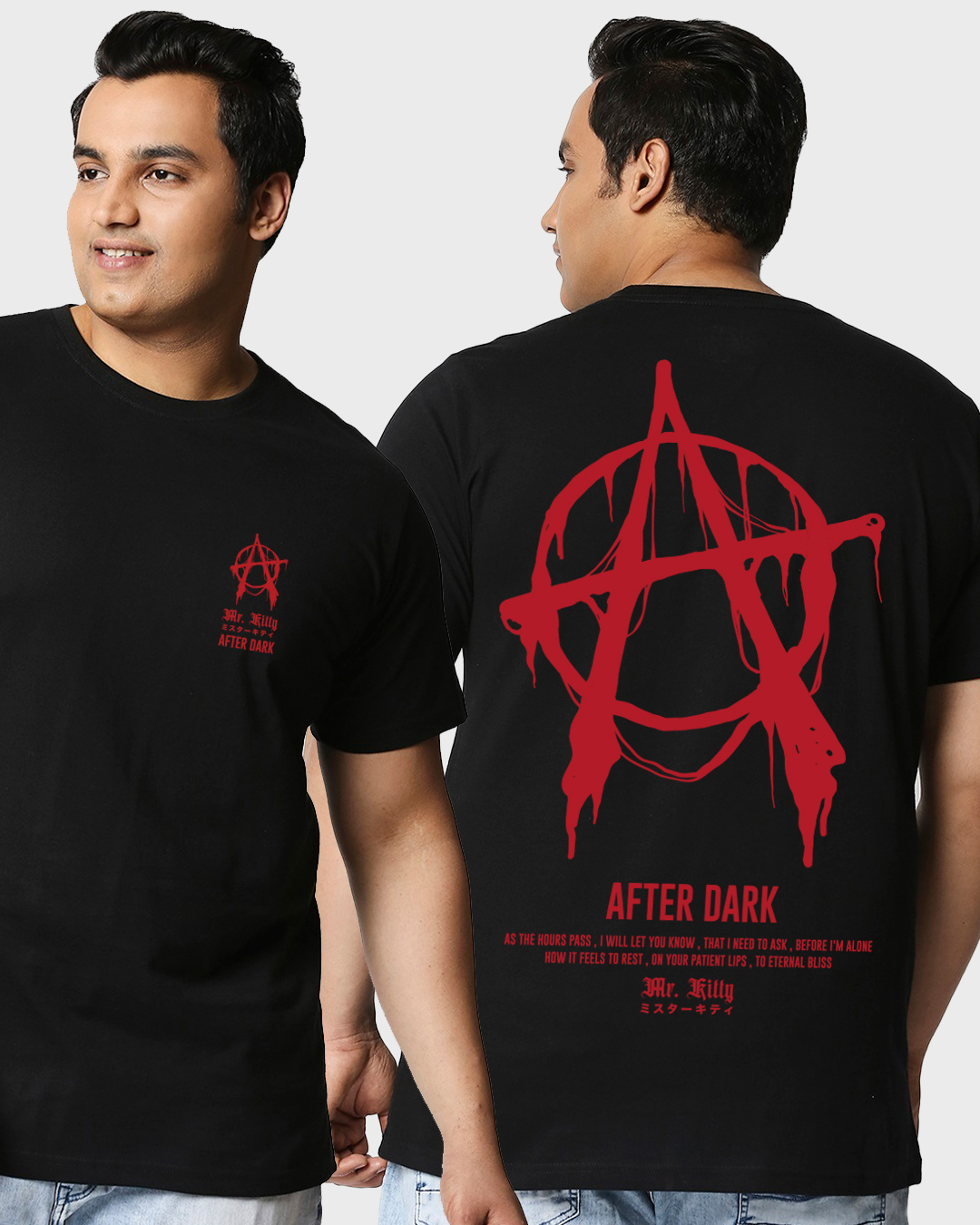 Buy Men's Black Mr Kitty Afterdark Graphic Printed Plus Size T-shirt ...