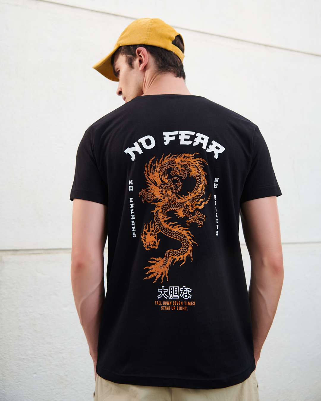 Buy Men's Black No Fear Graphic Printed T-shirt Online at Bewakoof
