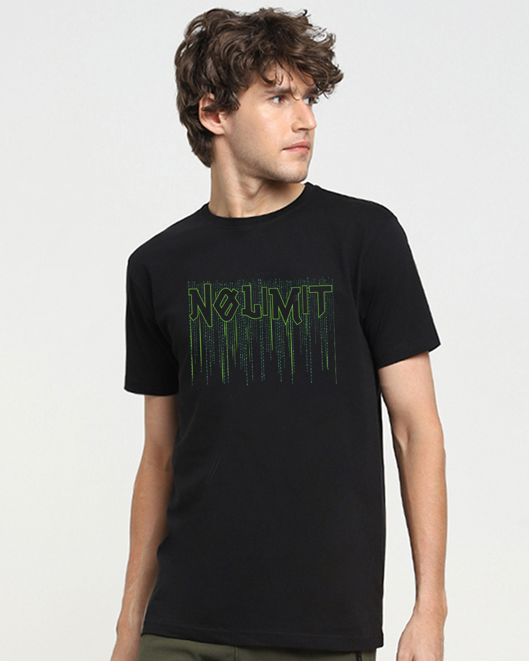 Buy Men's Black No Limit Typography T-shirt Online at Bewakoof