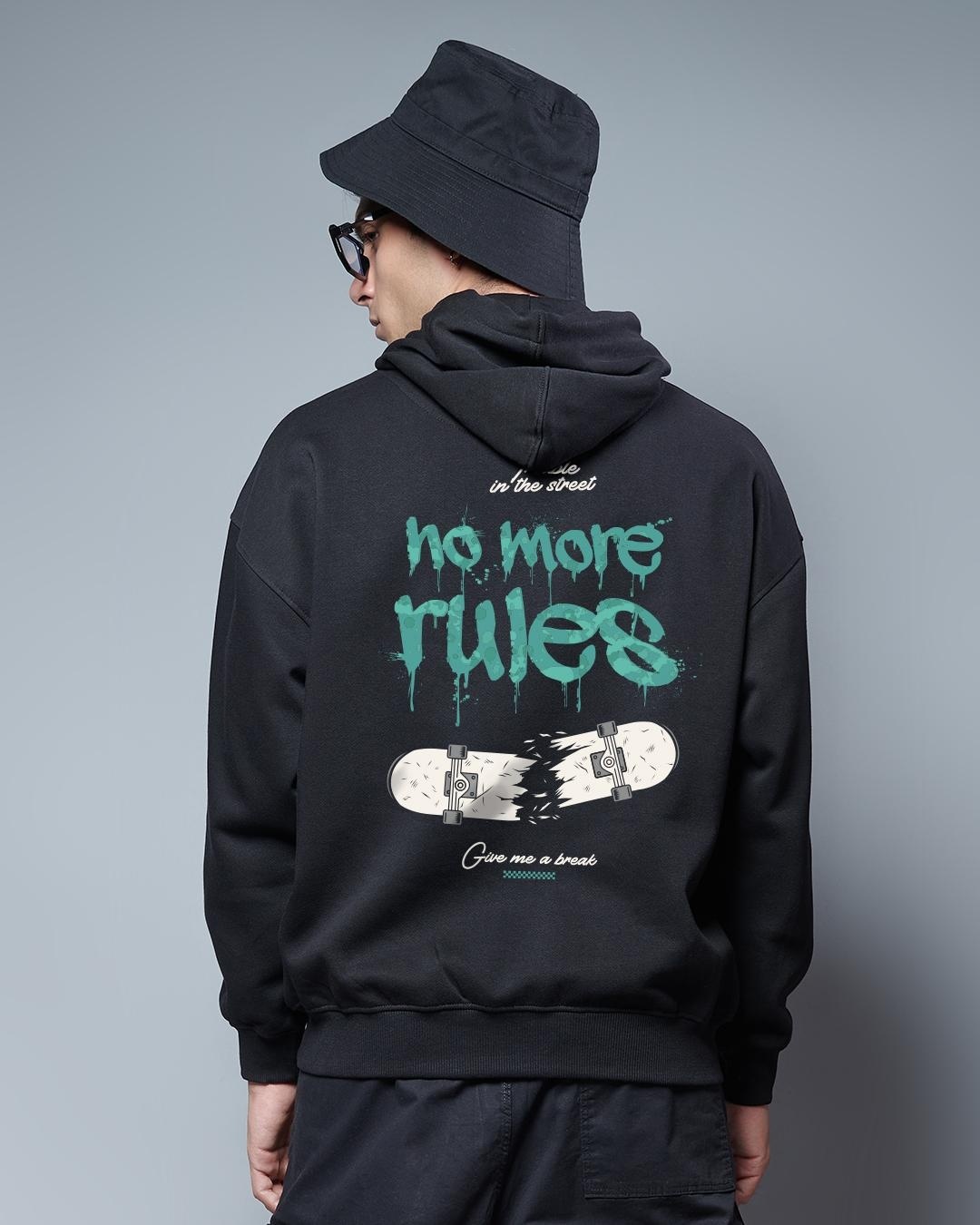 Buy Men's Black No More Rules Graphic Printed Oversized Sweatshirt ...