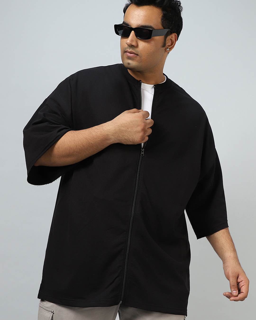 Buy Men's Black Oversized Plus Size T-shirt Online at Bewakoof