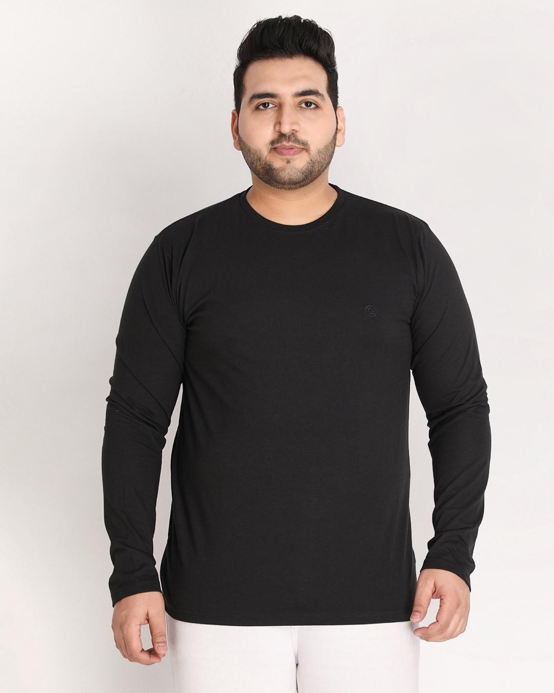 Buy Men's Black Plus Size T-shirt Online at Bewakoof
