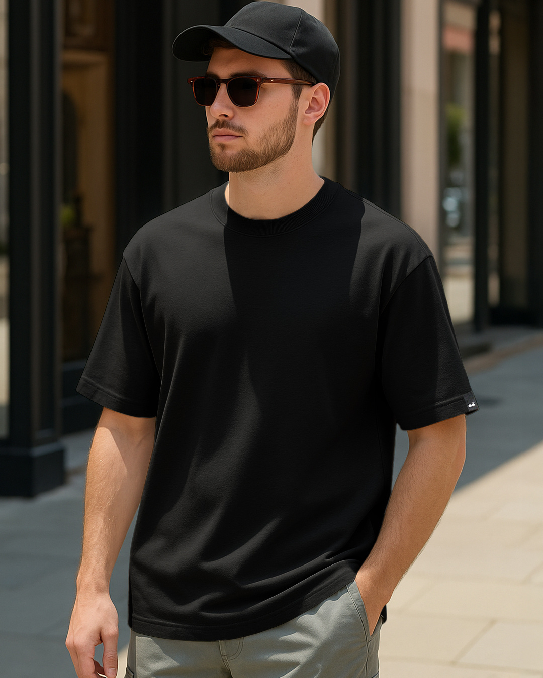 Buy Men's Black Oversized T-shirt Online at Bewakoof