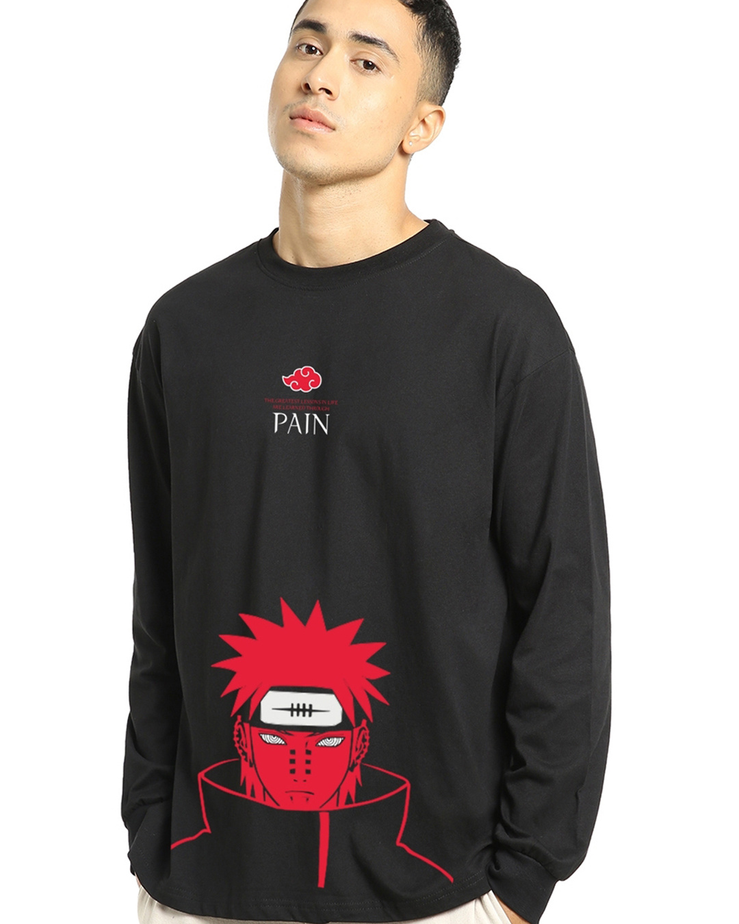Buy Men's Black Pain Graphic Printed Oversized T-shirt Online at Bewakoof