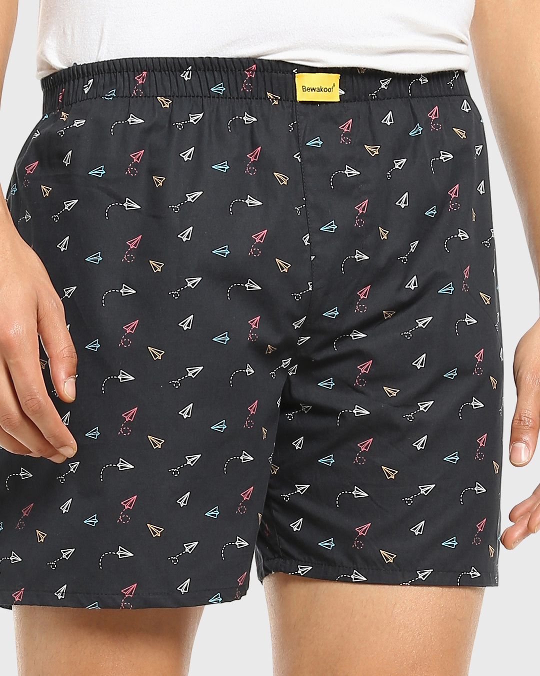 Buy Men's Black Paperplanes All Over Printed Boxers Online in India at ...