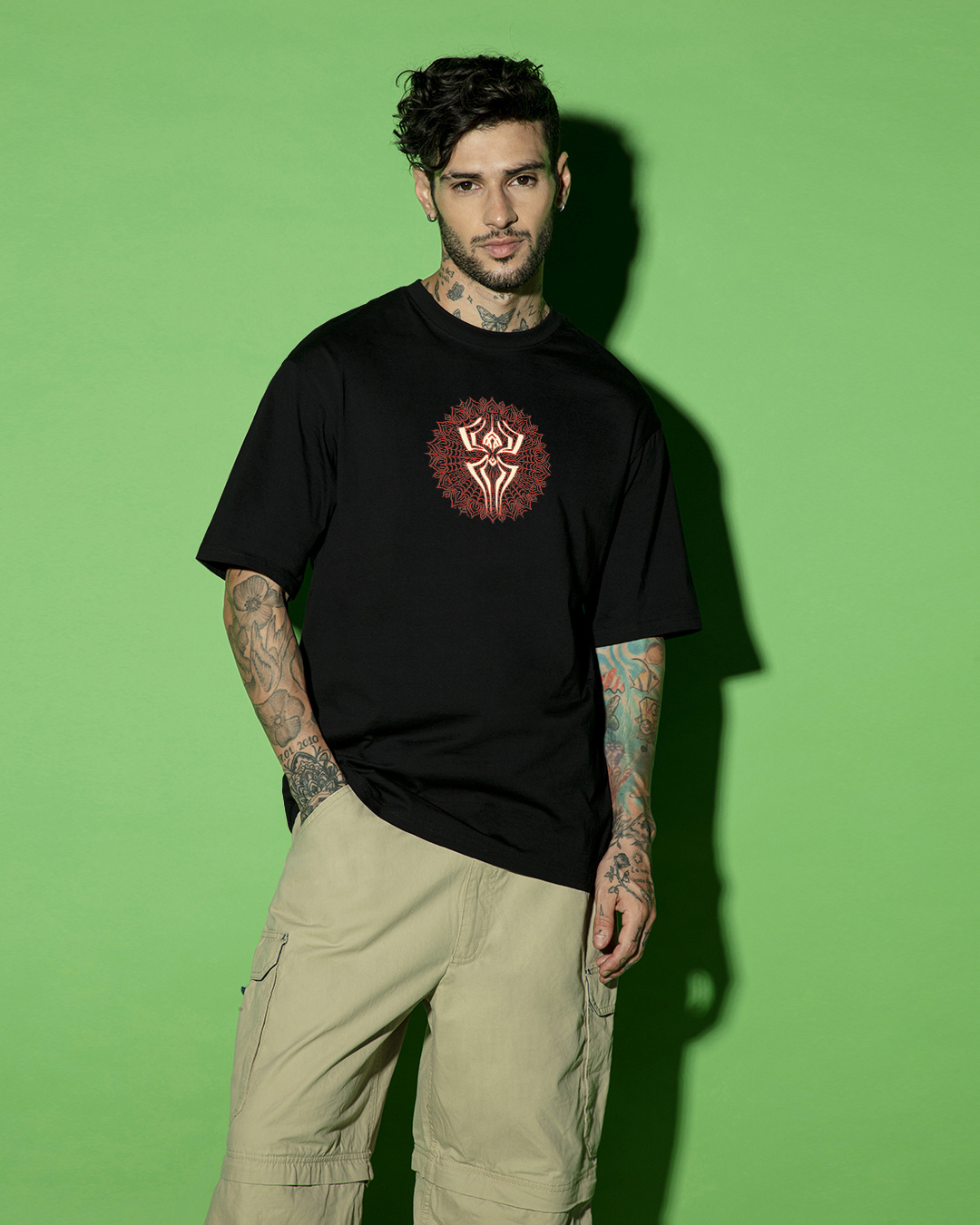Buy Men's Black Pavitr Prabhakar Graphic Printed Oversized T-shirt ...